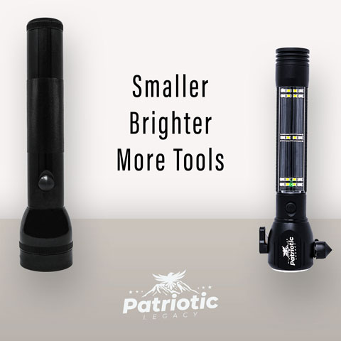 Patriot Commander 7 Flashlight 11-in-1 Tactical Flashlight - Patriotic ...